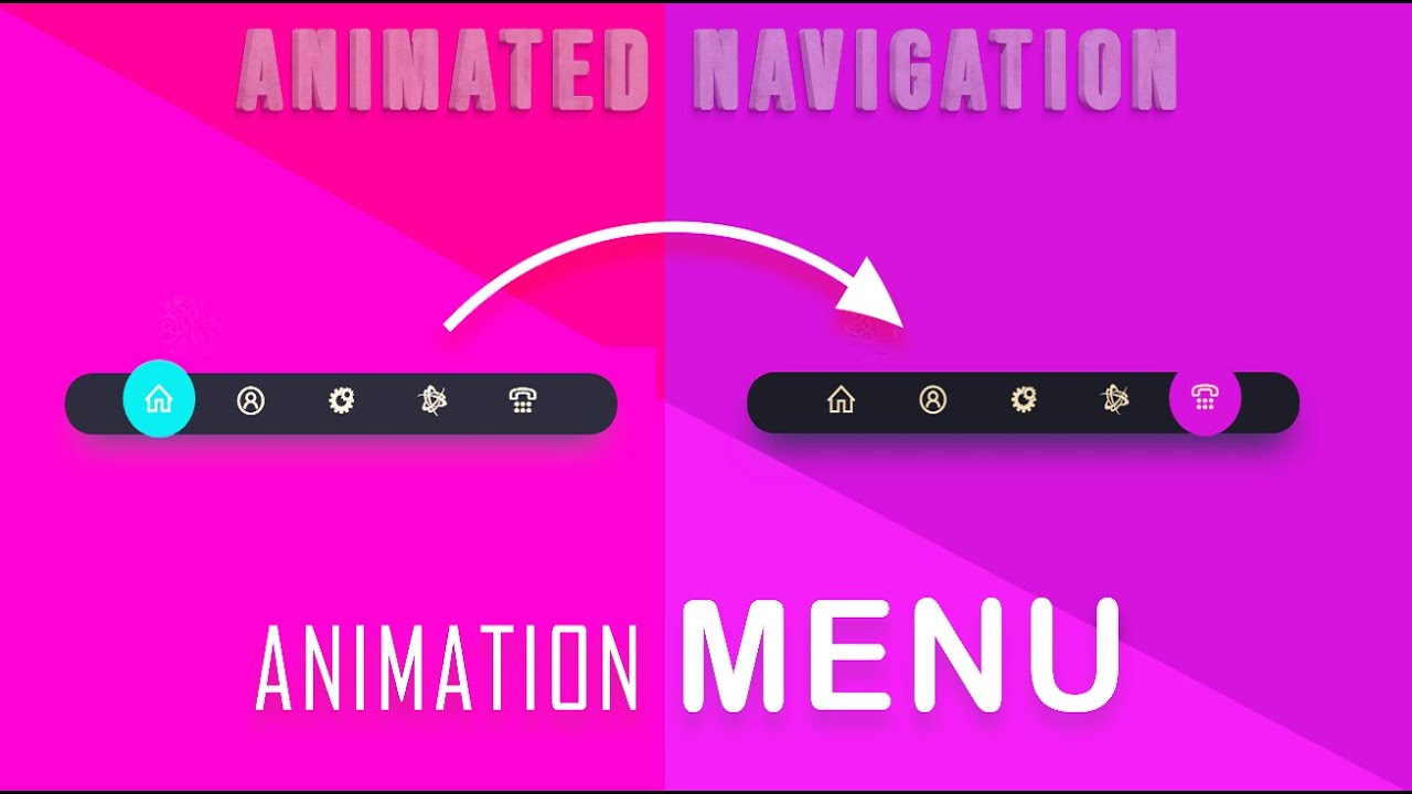 Animated Navigation Menu Bar With HTML CSS and JavaScript | (Free JavaScript Code)