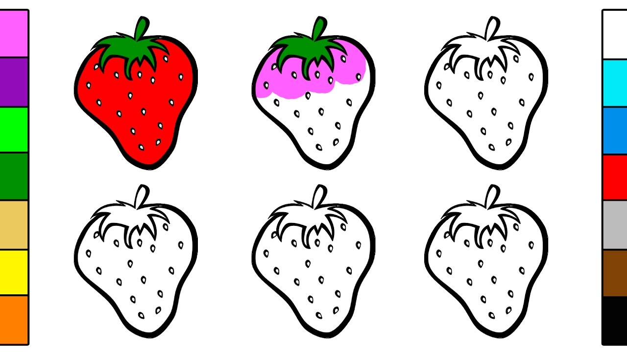 Colorful Strawberry Coloring Pages for Baby