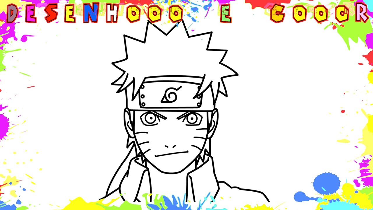 Como Desenhar o NARUTO | NARUTO UZUMAKI | Desenho para Colorir e Imprimir | Desenhooo e Cooor