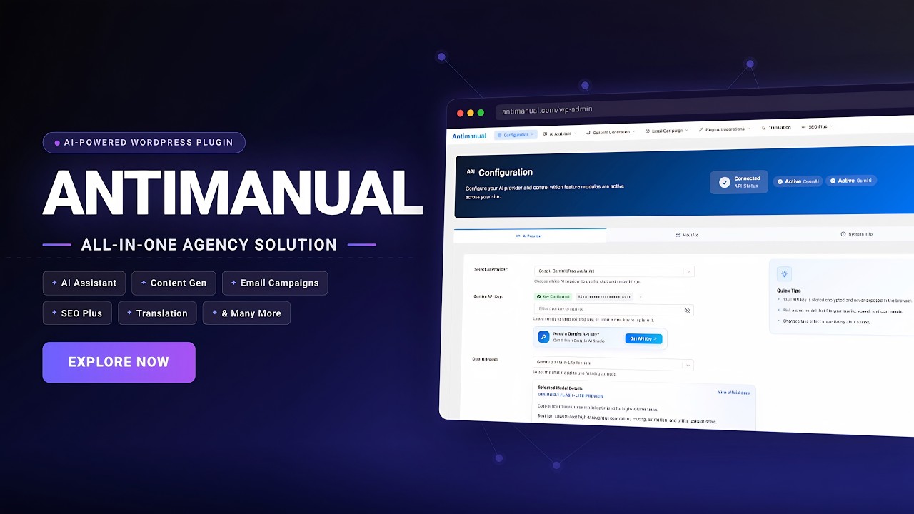 All-in-One Agency Solution: Antimanual — The Ultimate AI-Powered WordPress Plugin