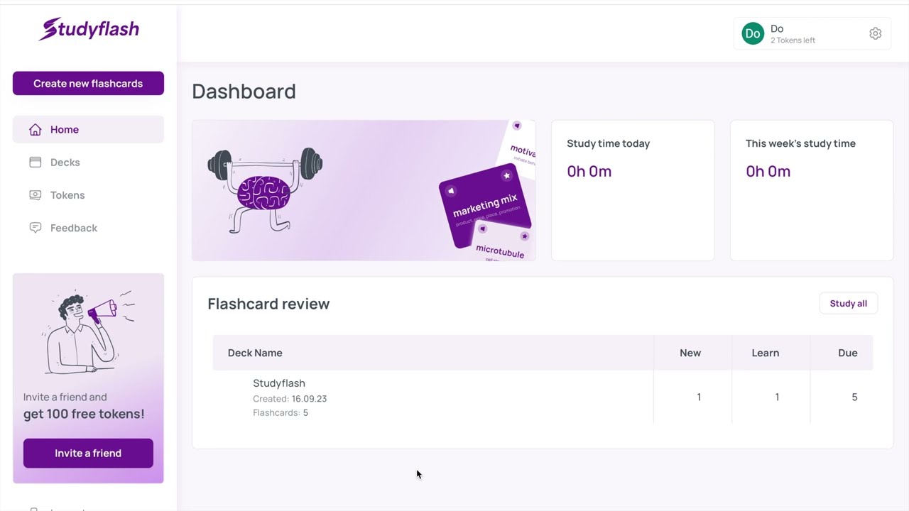 Studyflash creates flashcards for you, so you can focus on what matters: life