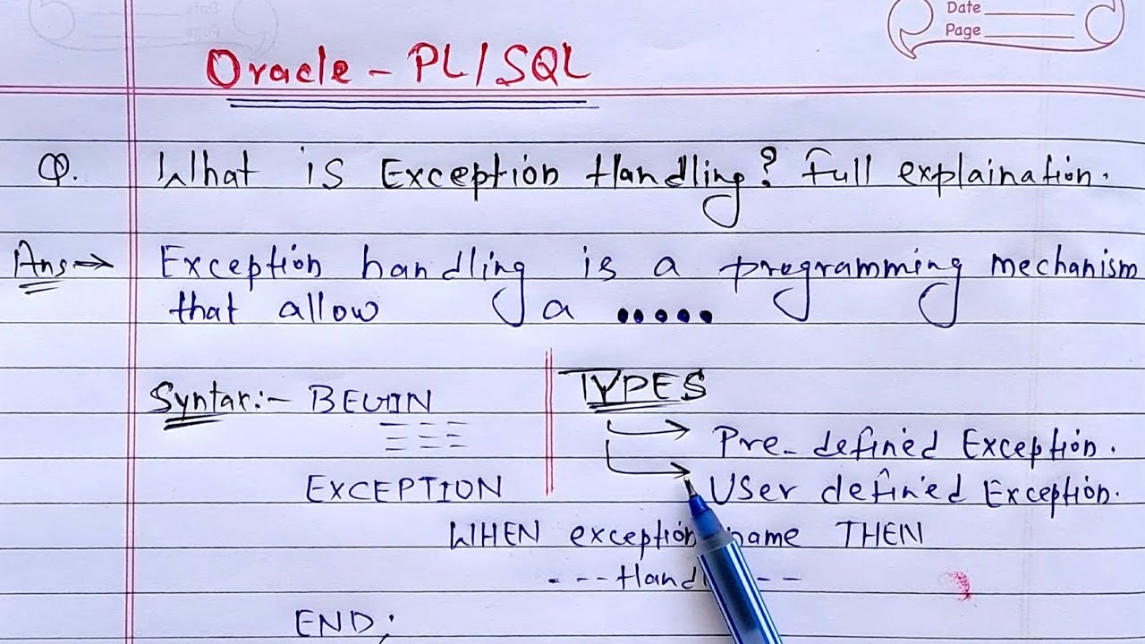 PLSQL Exception Handling | Learn Coding