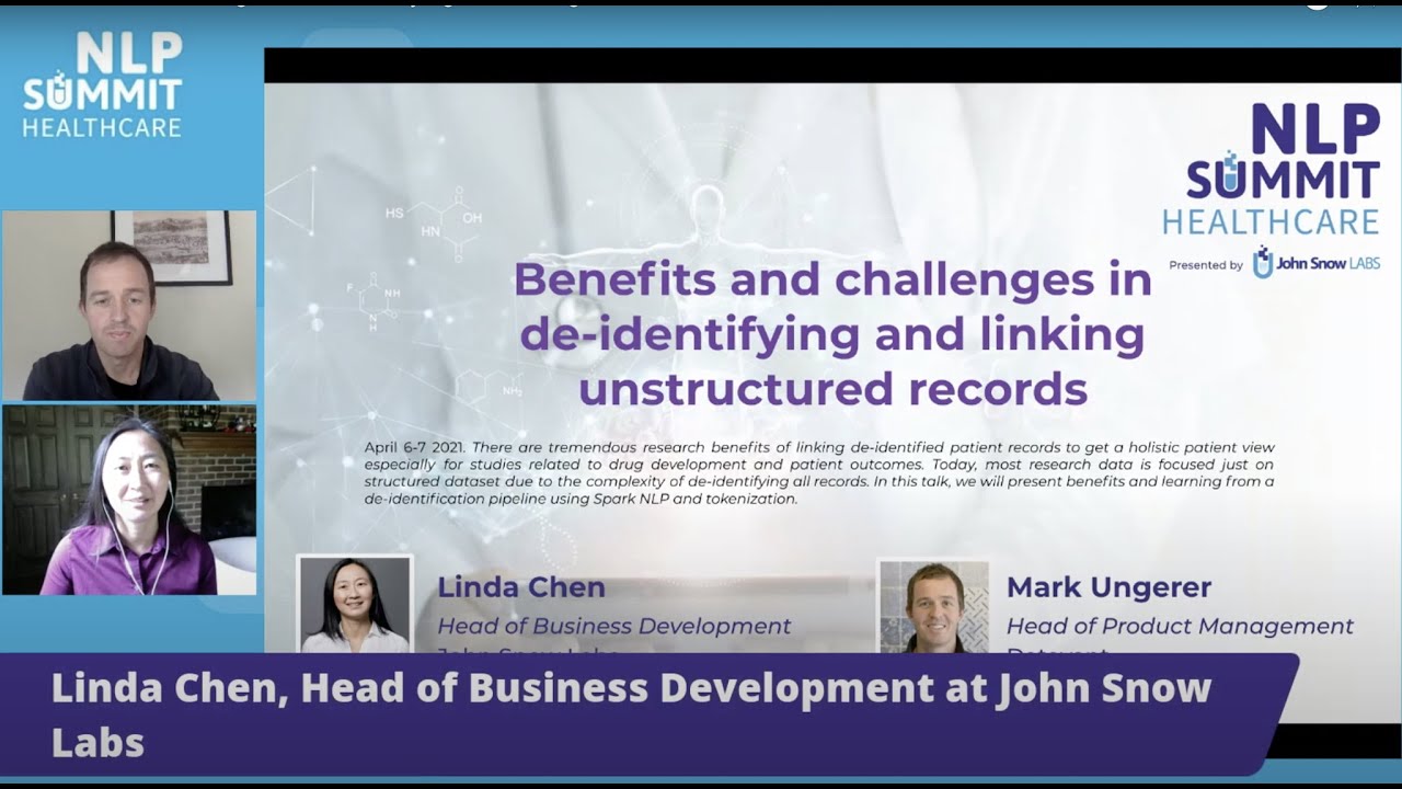 Benefits and challenges in de-identifying and linking unstructured records | Healthcare NLP Summit