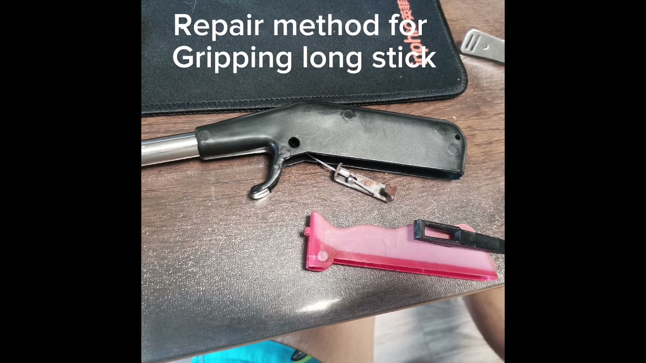 Repair method for Gripping long stick  or grabber tool to grip clothes
