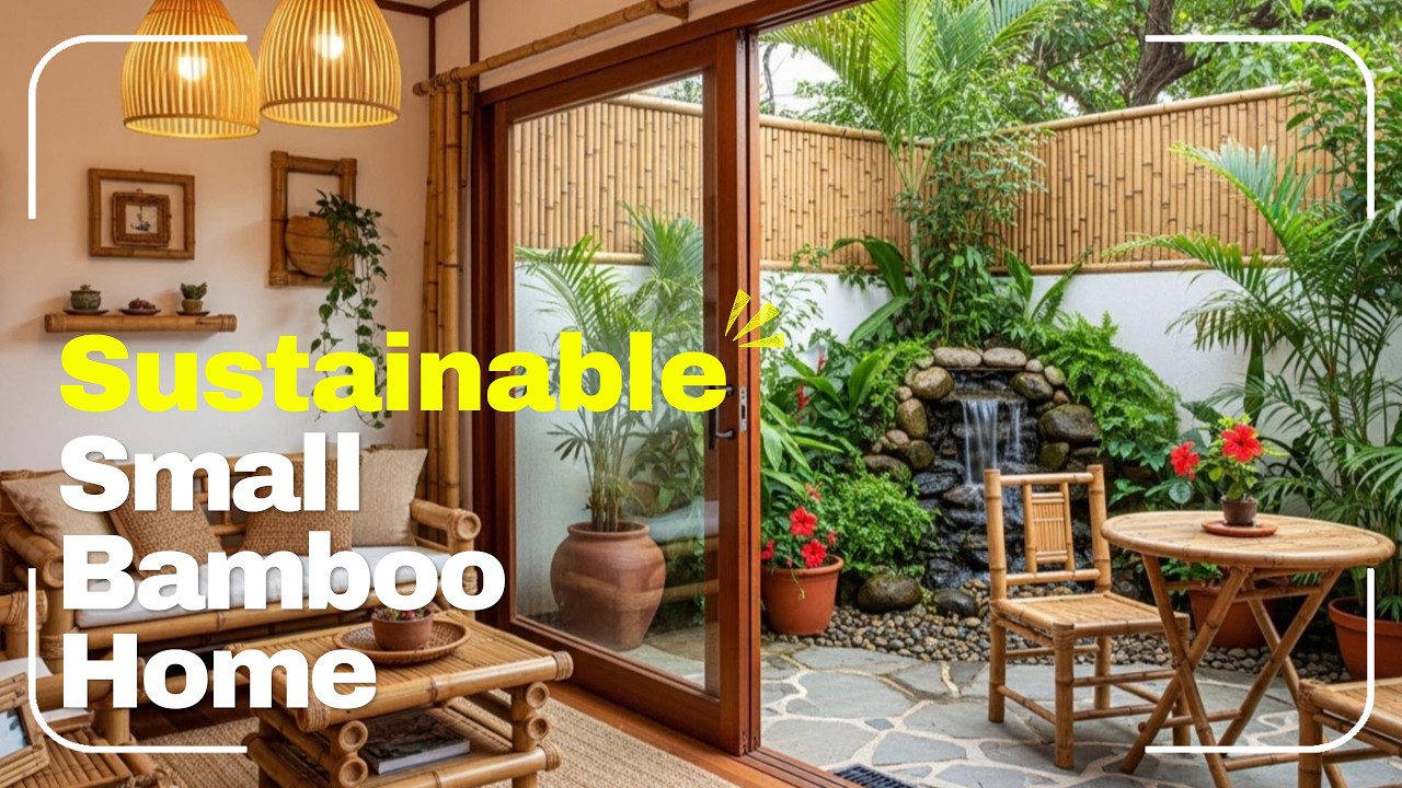Sustainable Small Bamboo Home Decor Ideas with Tropical Courtyard Garden
