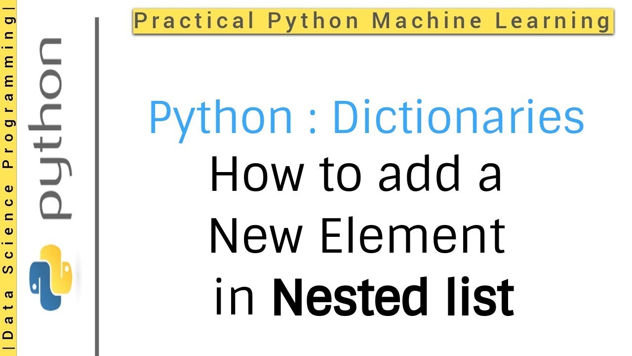 Python 3 Programming Tutorial - List Tutorial | How to add a new element in nested list