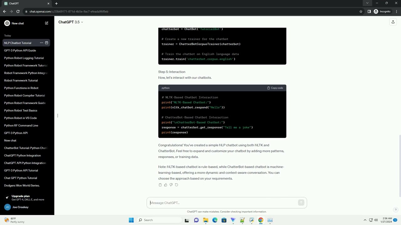 nlp chatbot python example