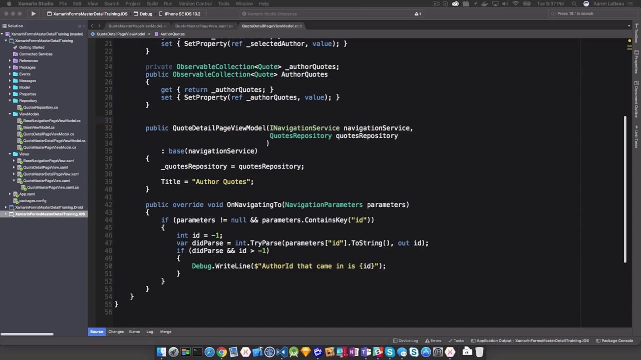 Xamarin Forms Prism Master Detail Setup Part 6