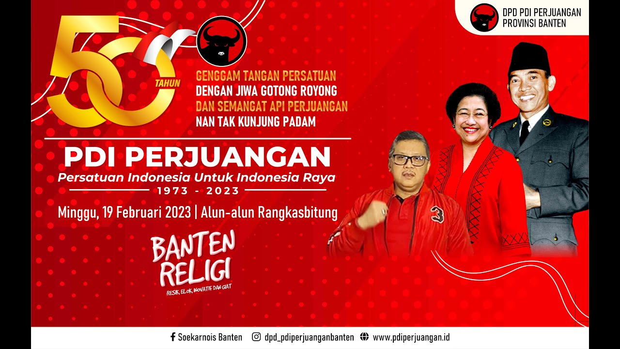 KARNAVAL PERJUANGAN BANTEN RELIGI HUT KE 50 PDI PERJUANGAN