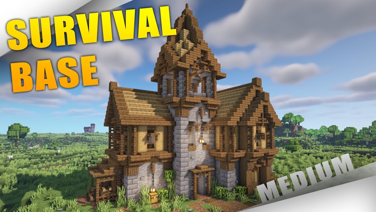 Minecraft: How to build a Medieval Survival Base for 2 Players Tutorial ...