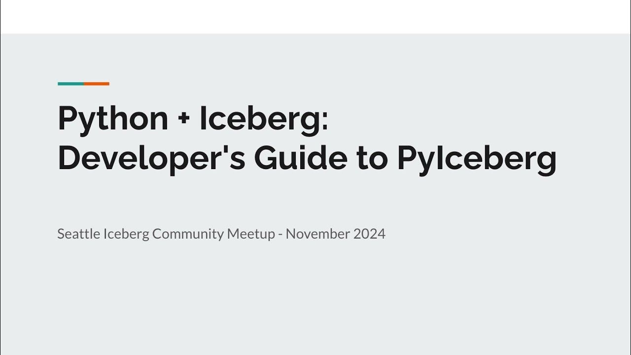 Python + Iceberg: Developer's Guide to PyIceberg