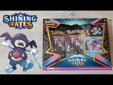 DOUBLE HIT FIRST PACK MAGIC! Pokémon Shining Fates Galarian Mr Rime Pin Collection opening