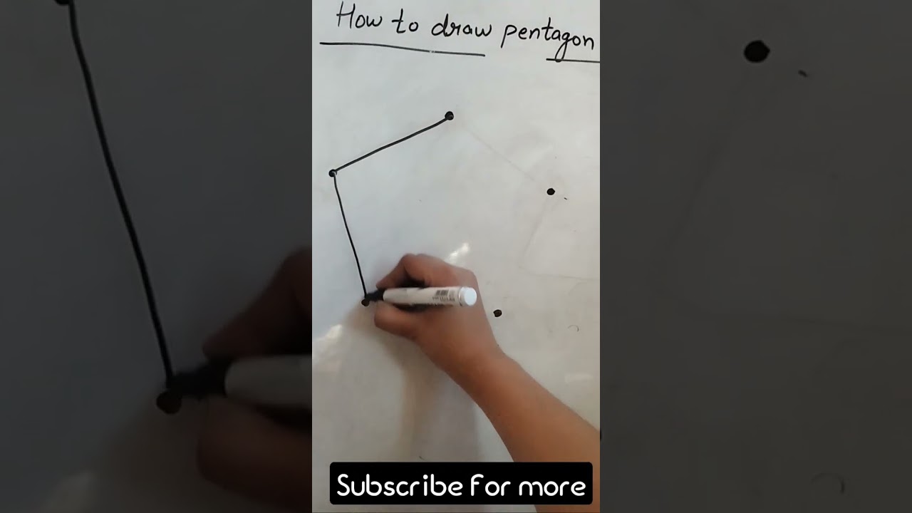 How to draw pentagon shape | pentagon with dot #shape #shorts #short