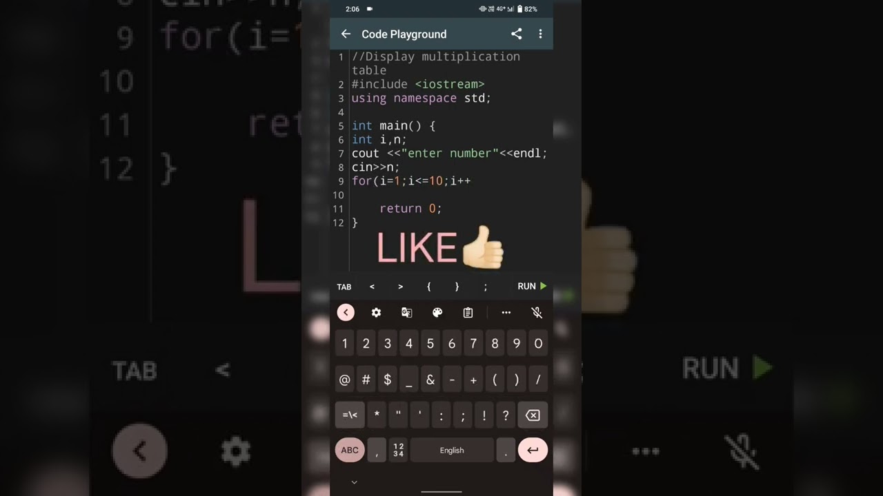 #Multiplication table #table #c++ #c programming #Code.G