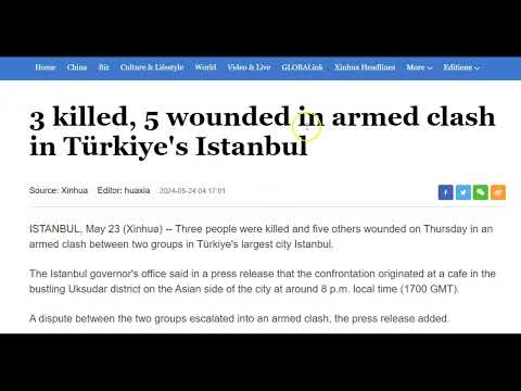 Istanbul, Turkey bombing - 3 dead & several wounded in an armed attack on cafe - 40 people involved!