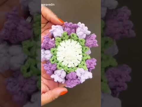 Free Crochet Flower Coaster Pattern #temu