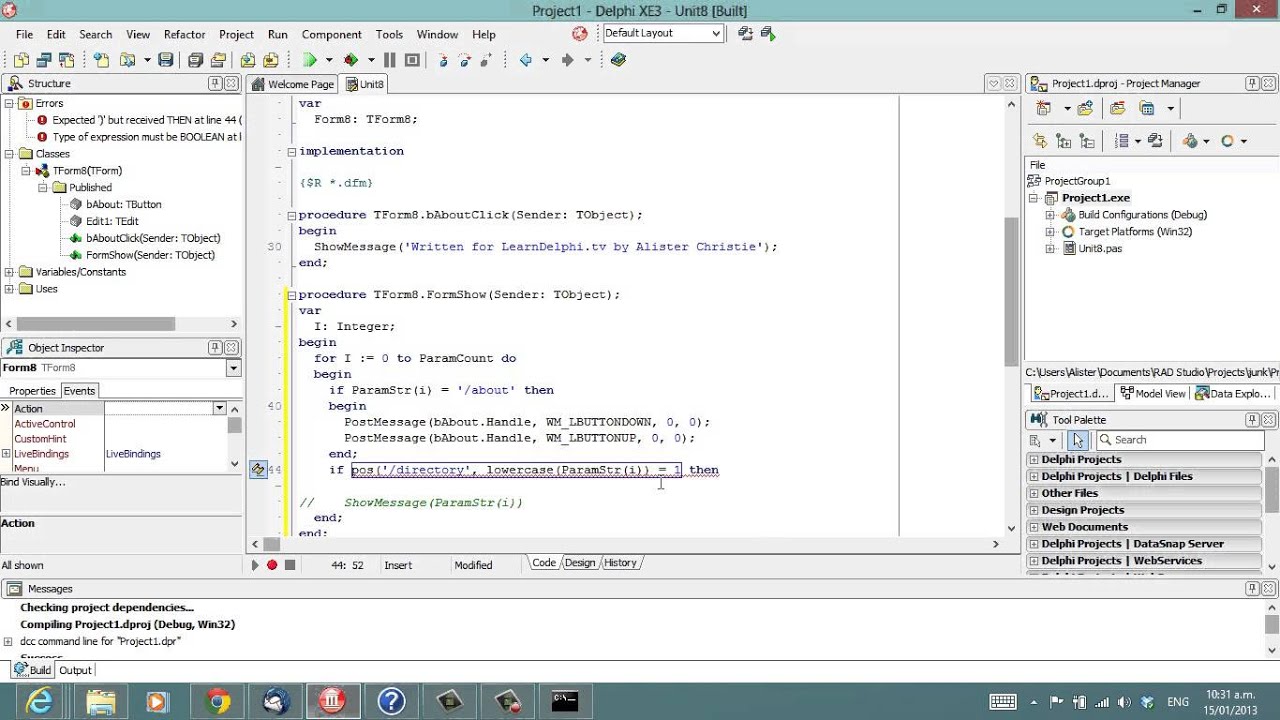 Delphi Programming Tutorial #87 - Command Line Parameters