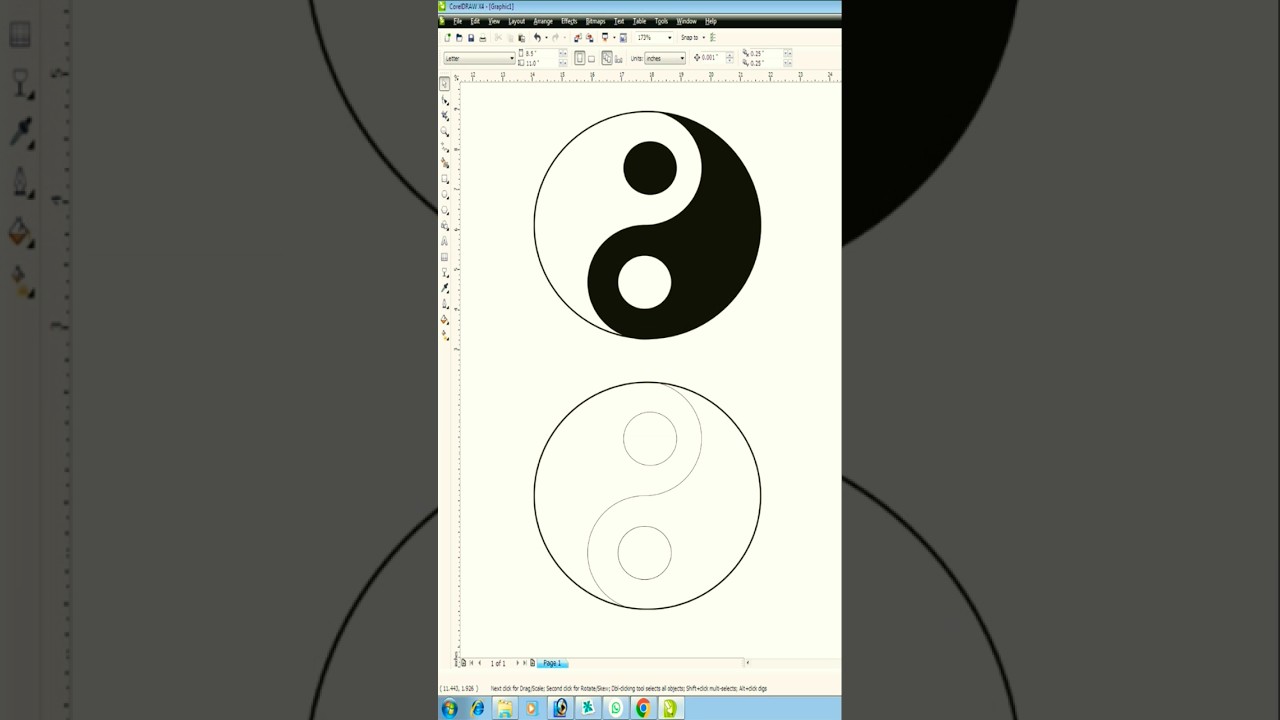 Yin Yang logo coreldraw | coreldraw tutorial #manurealtech #shorts #viralvideo