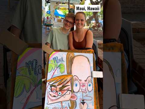 He hadn’t laughed that hard before! #caricature #art #hawaii #maui #artist #lahaina #caricatures