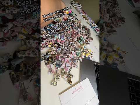 Hair bow business order packing 🎀 #smallbusiness #hairbows #craftideas #etsy #creativebusiness