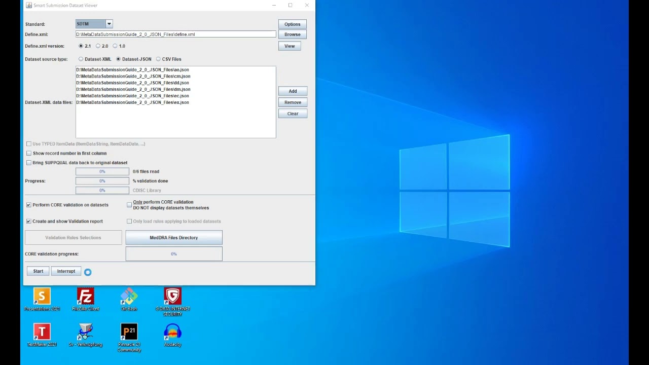 Validating SDTM submission Datasets in Dataset-JSON format with CDISC CORE