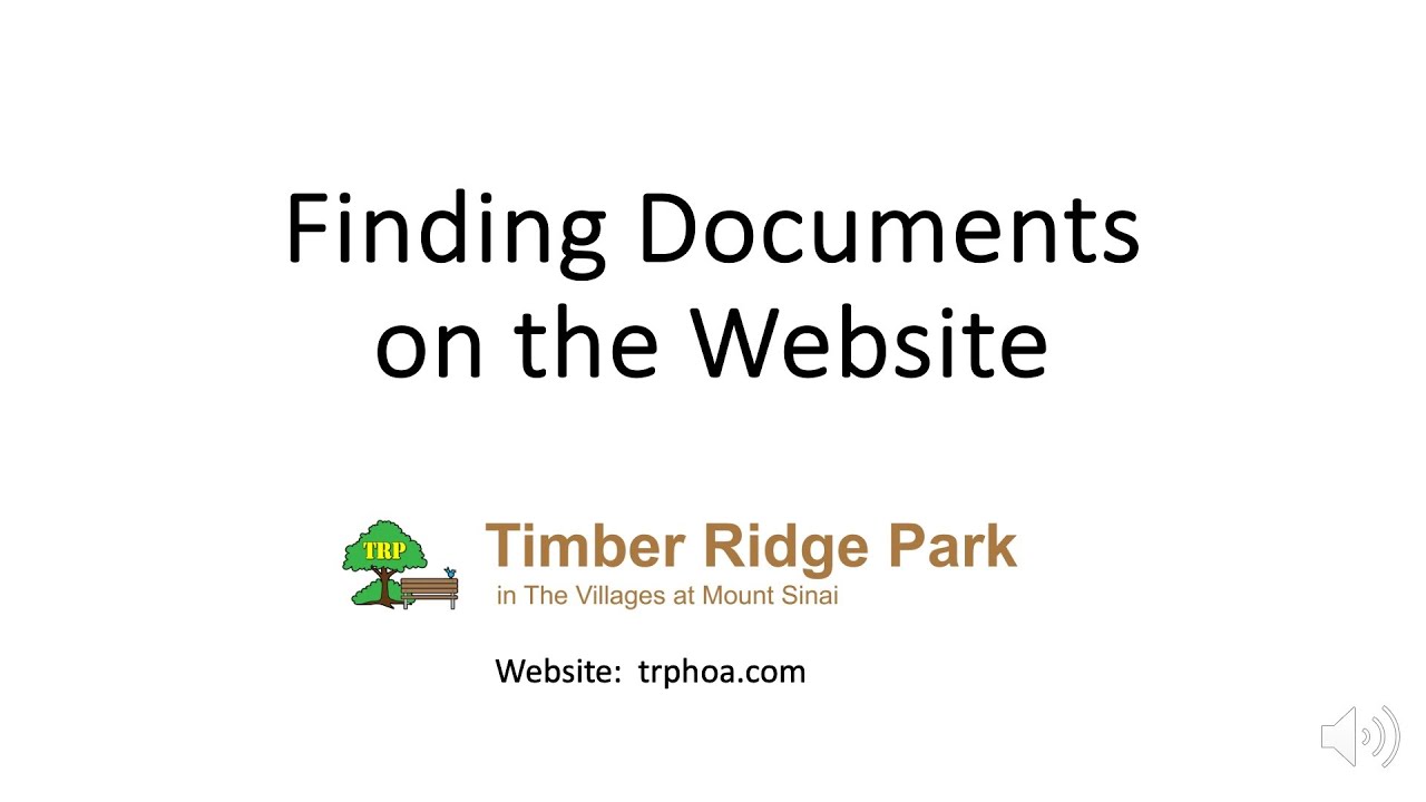 Tutorial - Finding Documents on the Website