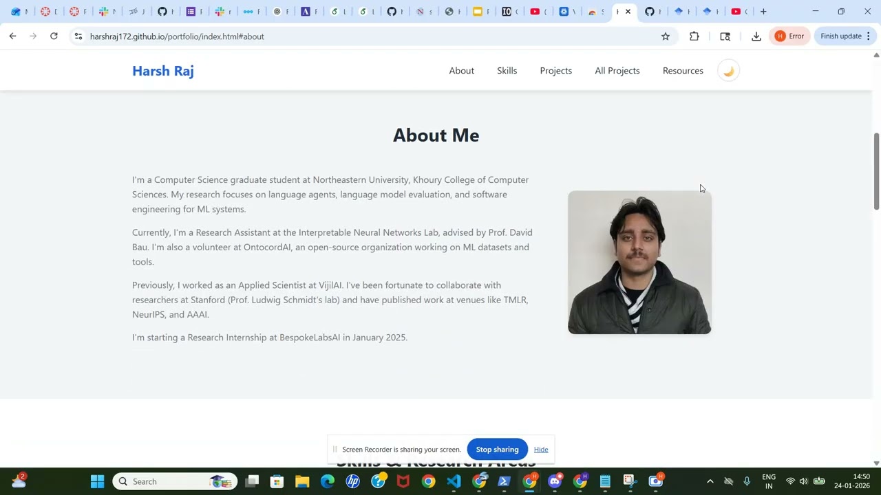 Portfolio Website Demo | CS5610 Web Development | Northeastern University