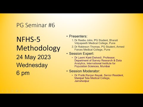 PG Seminar #6: NFHS-5 Methodology