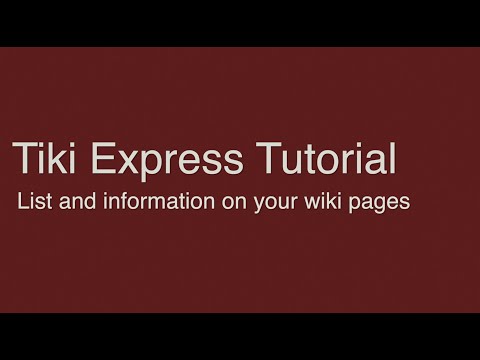 List and information about your Wiki pages in Tiki Wiki CMS