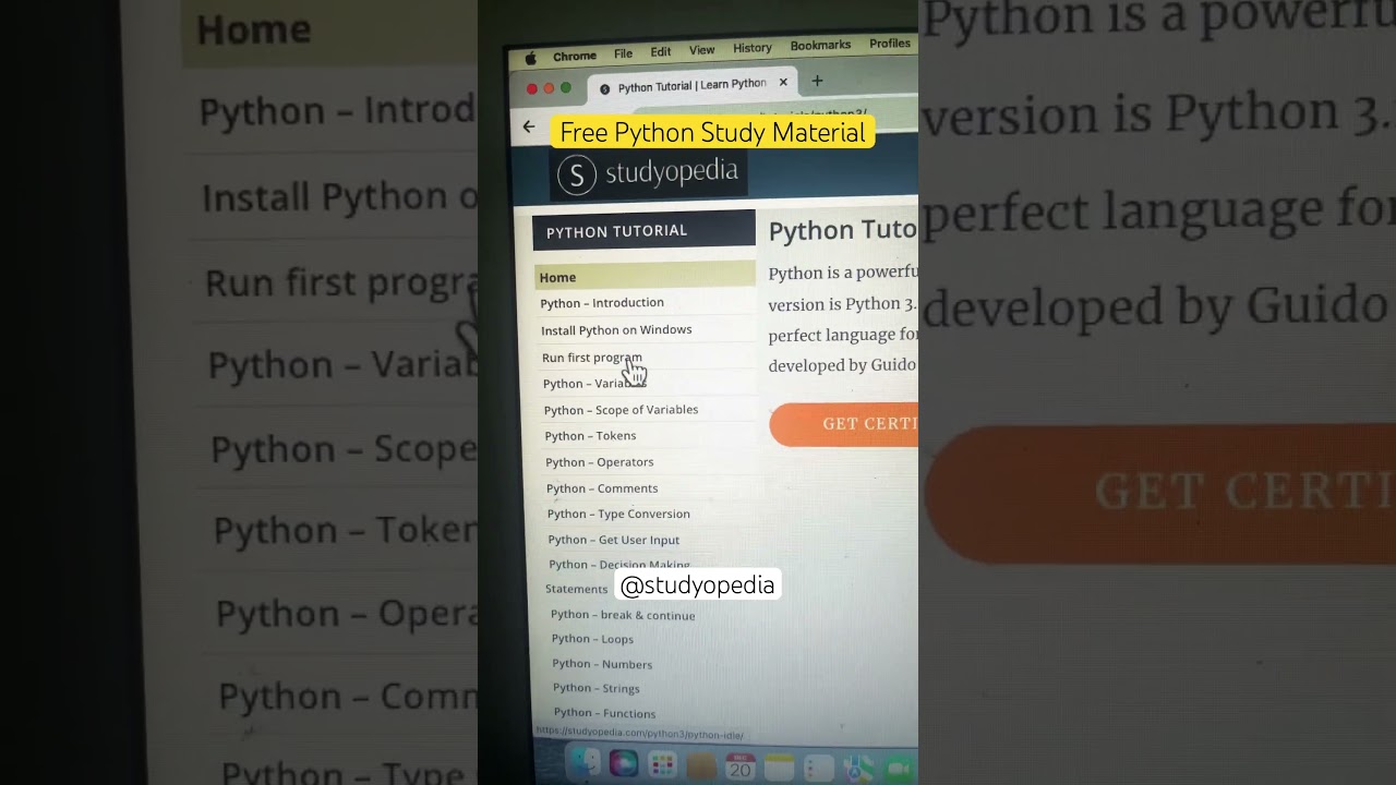 Free Python Study Material #python #shorts #studyopedia #amitthinks