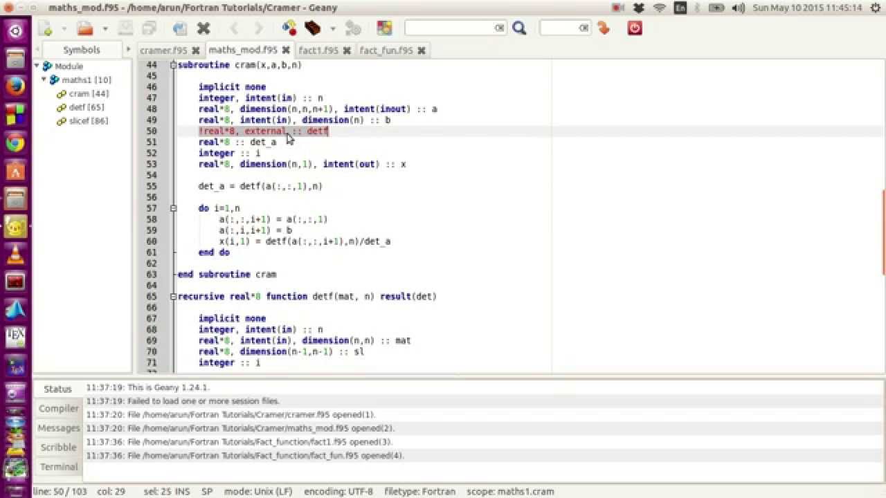 Fortran Programming Tutorials (Revised) : 040 : Modules + Array Valued Functions