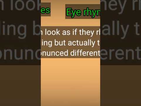 #Short #Eye Rhyme #Visual Rhyme #False Rhyme