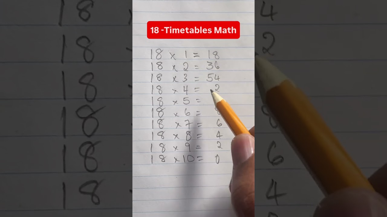 The 18 Timetables Multiplication Hack #math #timetable #multiplication