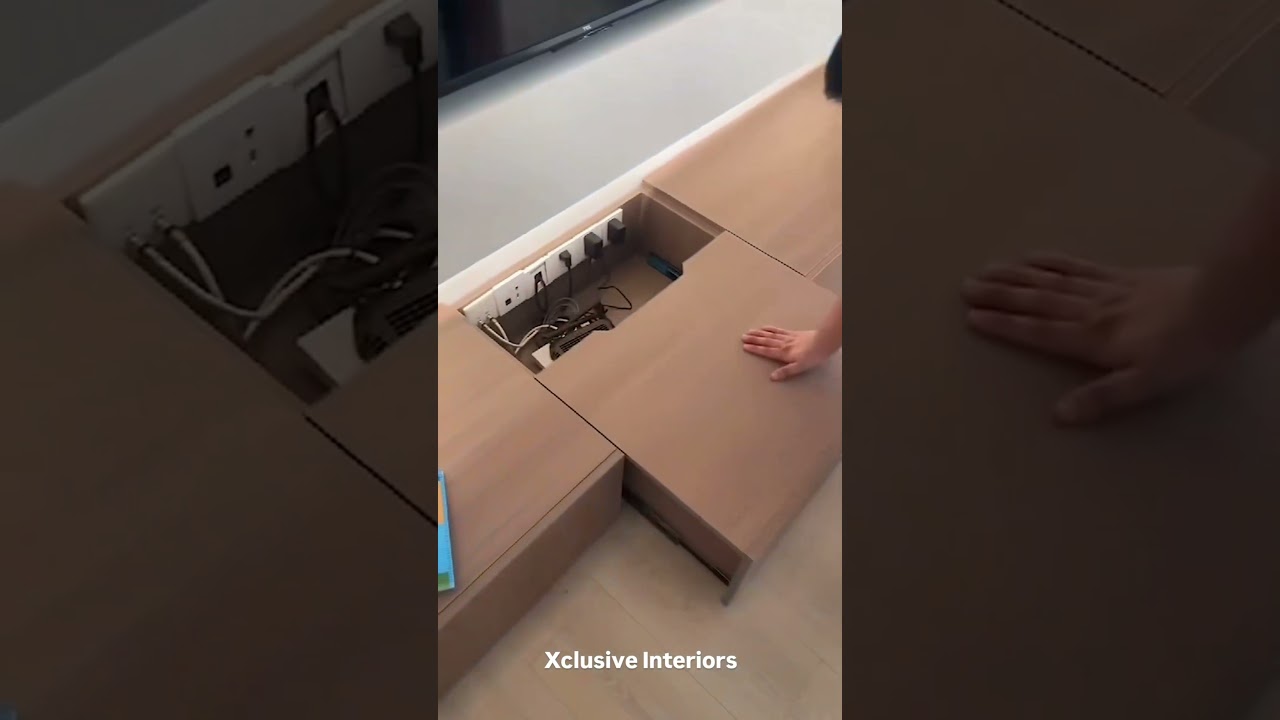 Smart way to hide TV unit sockets 😍