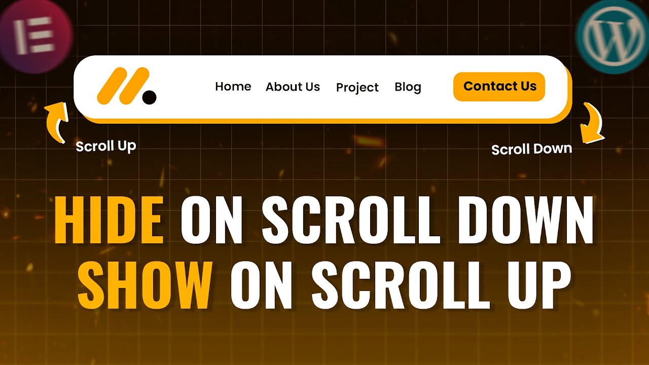 Hide Header on Scroll Down, Show On Scroll Up | Elementor sticky header | Elementor Tutorial