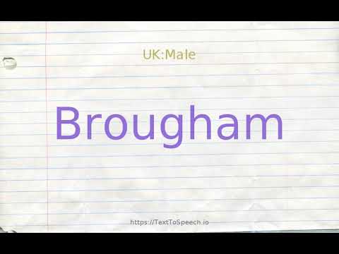 How to pronounce brougham