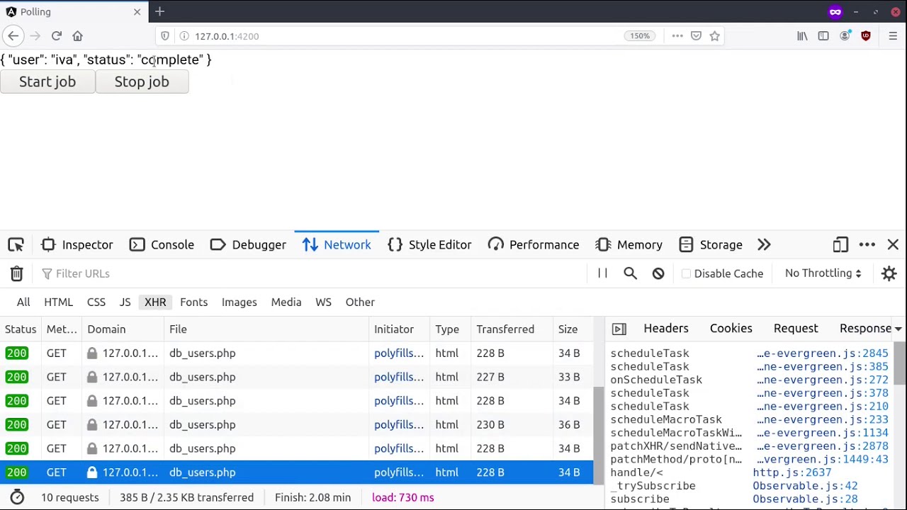 Angular polling with RxJS and PHP - part 2