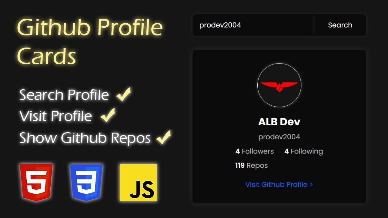 Build a Github Profile Search App With HTML, CSS and JavaScript