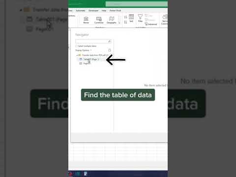 How to transfer data from PDF to Excel!