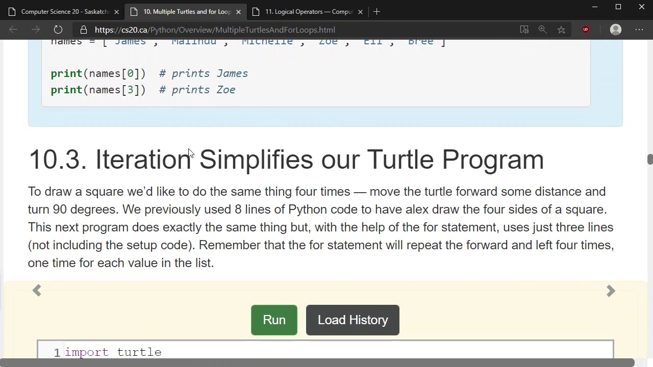 10. Multiple Turtles and for Loops