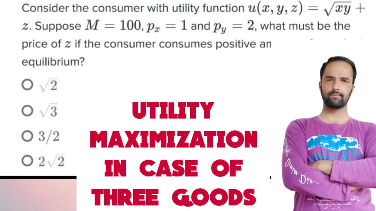 utility maximization in case of three goods
