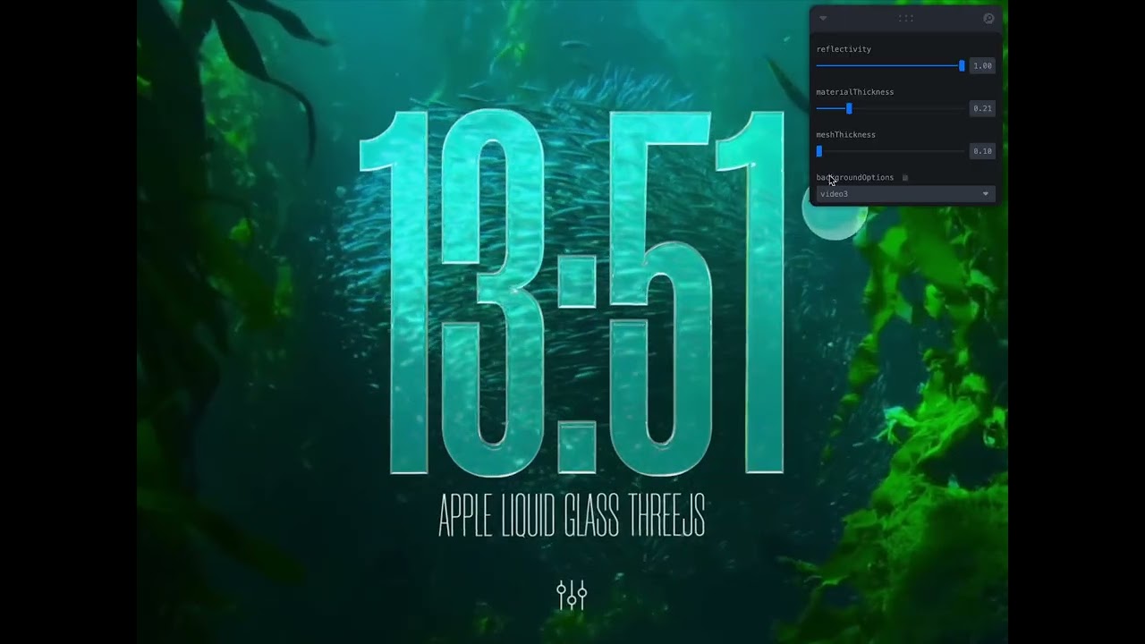 Apple Liquid Glass using WebGL Threejs React Three Fiber