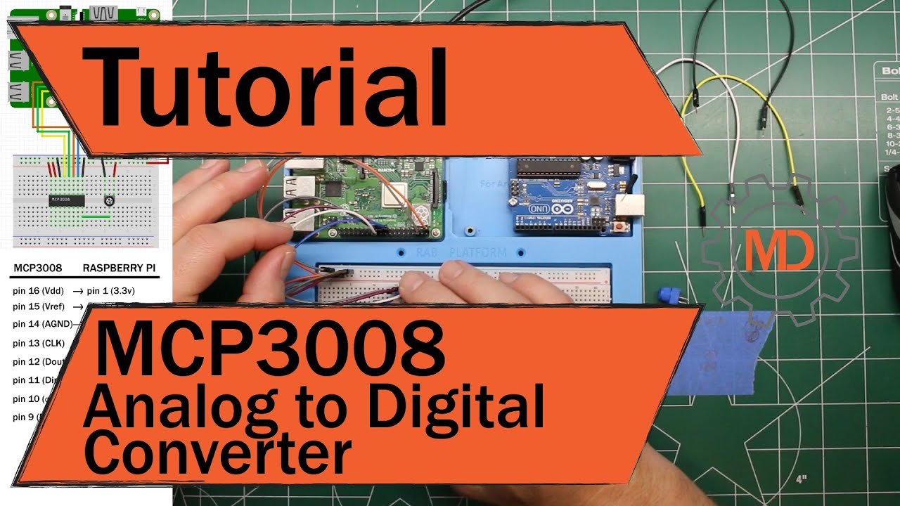 How to connect the MCP3008 Analog to Digital Converter (ADC) to a Raspberry Pi  and Arduino