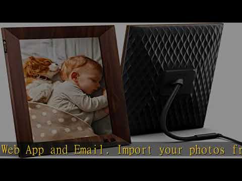 Nixplay 10.1 inch Smart Digital Photo Frame with WiFi (W10F) - Wood Effect - Share Photos and Video