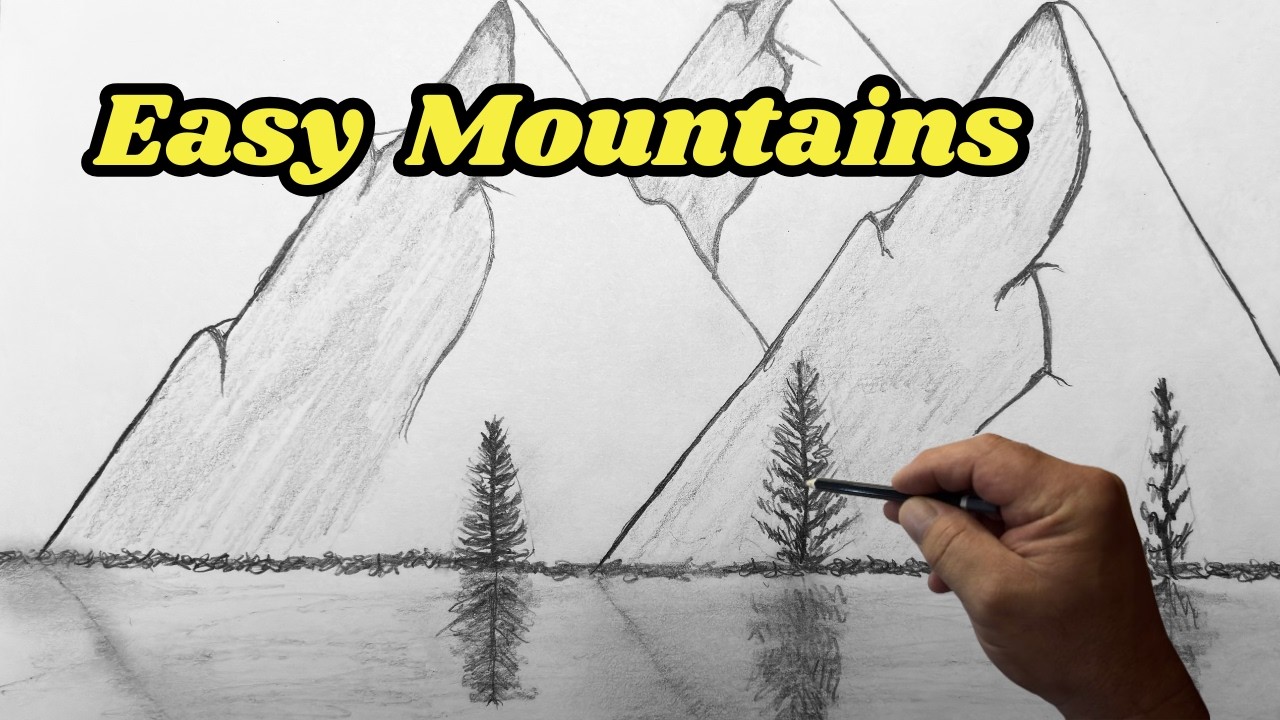 How to Draw EASY Mountains (Step-by-Step)