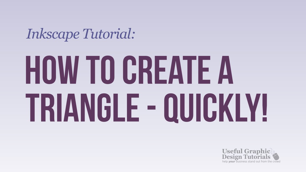 How to Quickly create A Triangle Shape - Inkscape Tutorial