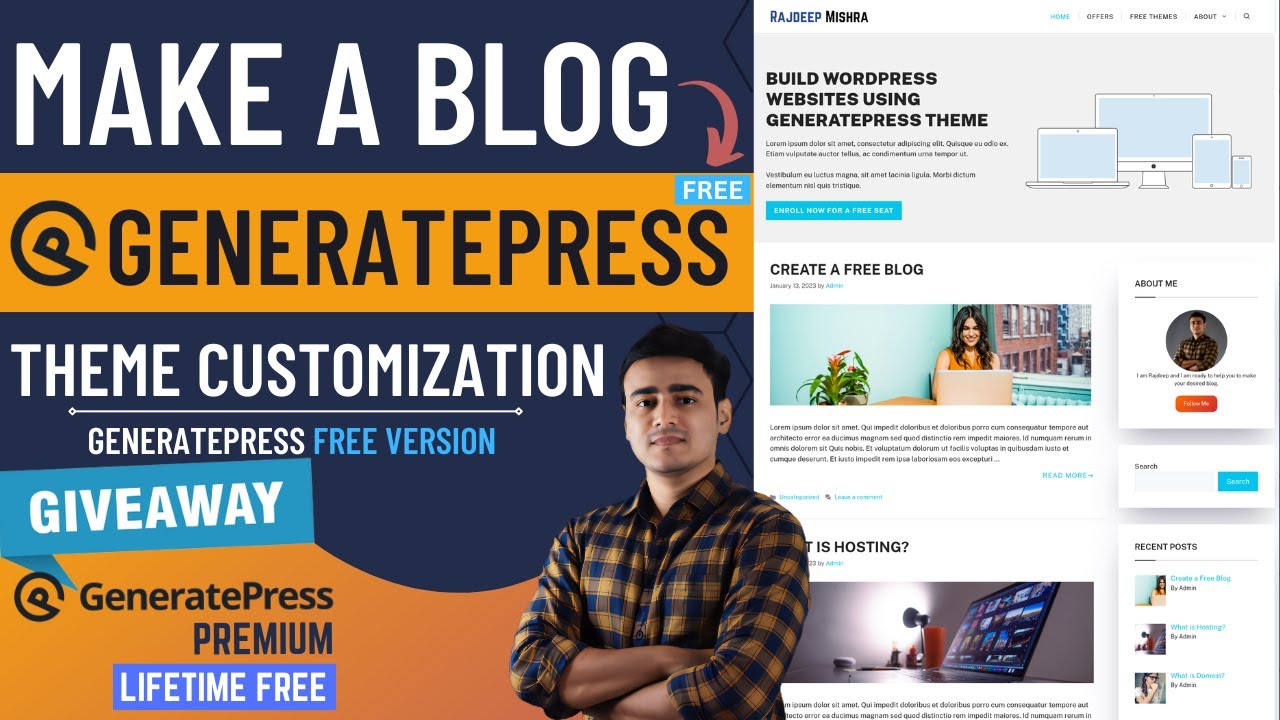 How to Make a Blog using Generatepress in Hindi | GeneratePress Theme Customization