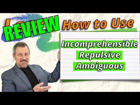 Review How to Use Advanced English Words Incomprehensible, Repulsive, Ambiguous #shorts