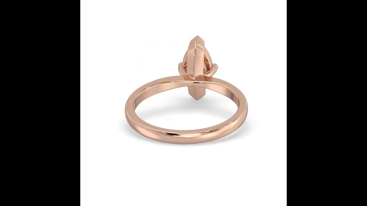 Taper Band Marquise Diamond Solitaire Ring