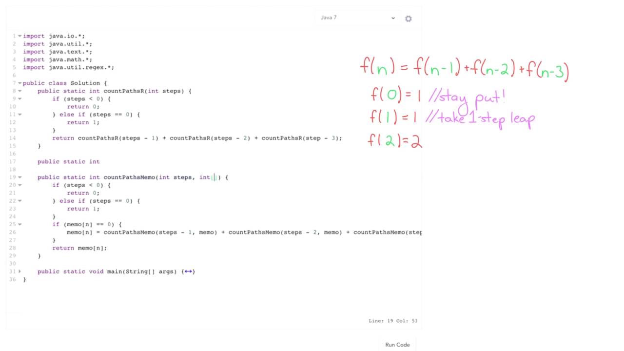 Algorithms: Solve 'Recursive Staircase' Using Recursion